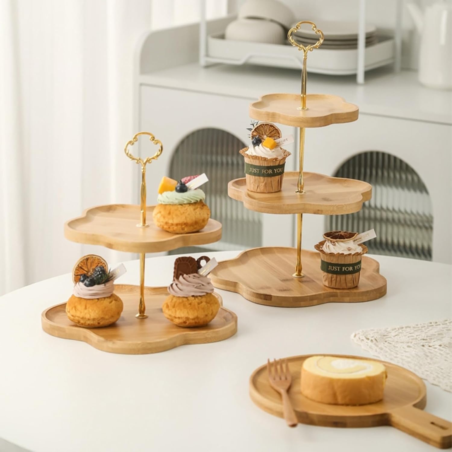 【楽天市場】ケーキスタンド 2段/3段 木製 おしゃれ デザートスタンド フルーツプレート アフタヌーンティー パーティー 誕生日 飾り付け 欧風 花型 インテリア デザート陳列台：UNIIS通販