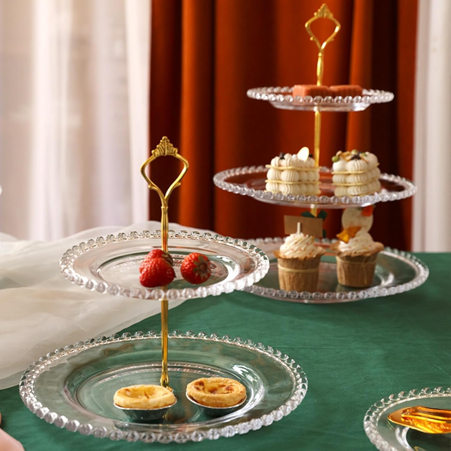 【楽天市場】ケーキスタンド 2段 3段 アクリル 透明 円形 おしゃれ デザートラック 収納ホルダー パーティー 誕生日 記念日 ケーキ 陳列台 サービングプラッター コンパクト 欧風 西洋風 ...