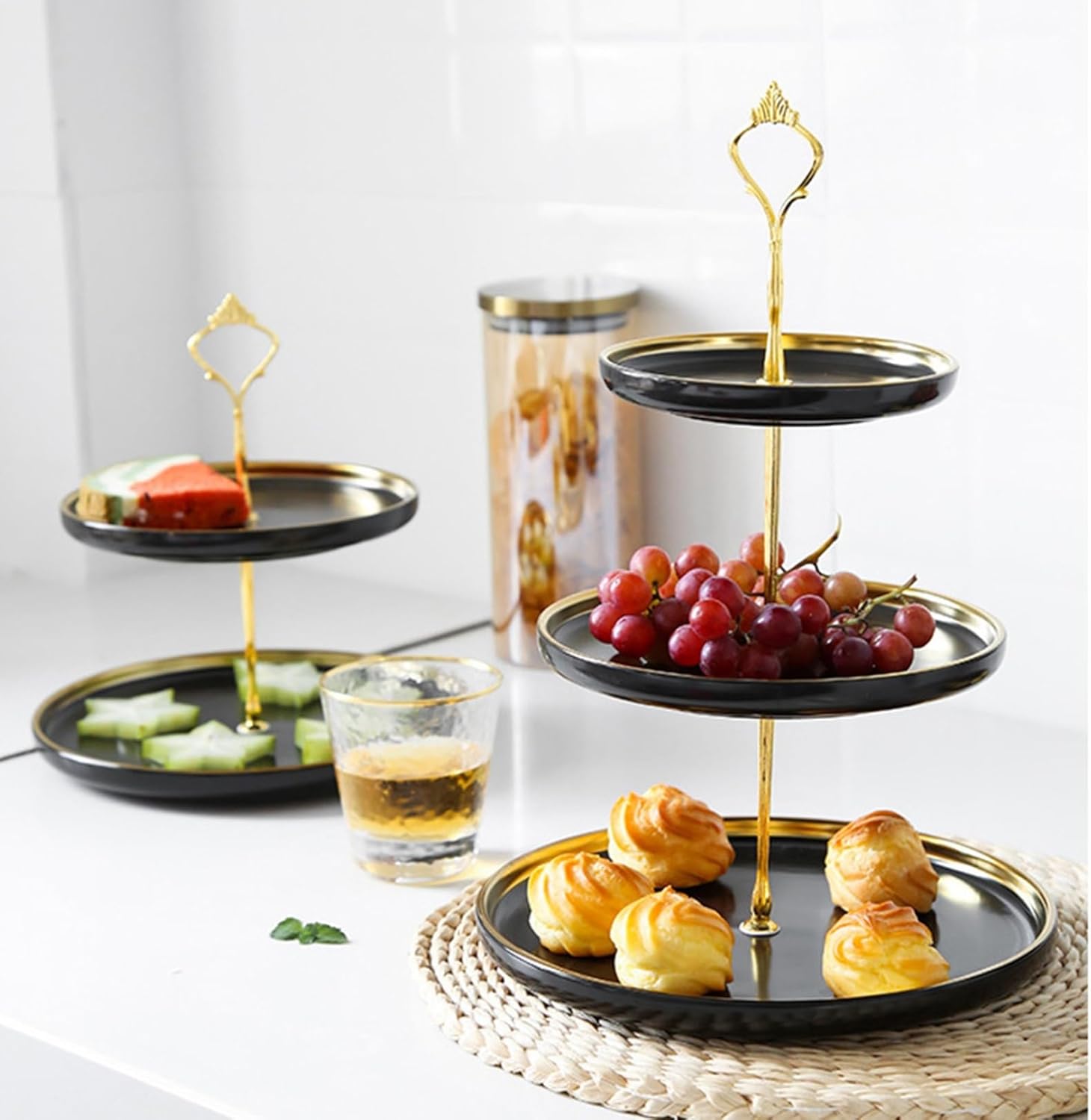 【楽天市場】おしゃれなセラミックケーキスタンド 円形 3層/2層 アフタヌーンティースタンド ケーキ/お菓子/デザート 収納ホルダー 誕生日/結婚式/パーティーに最適：UNIIS通販