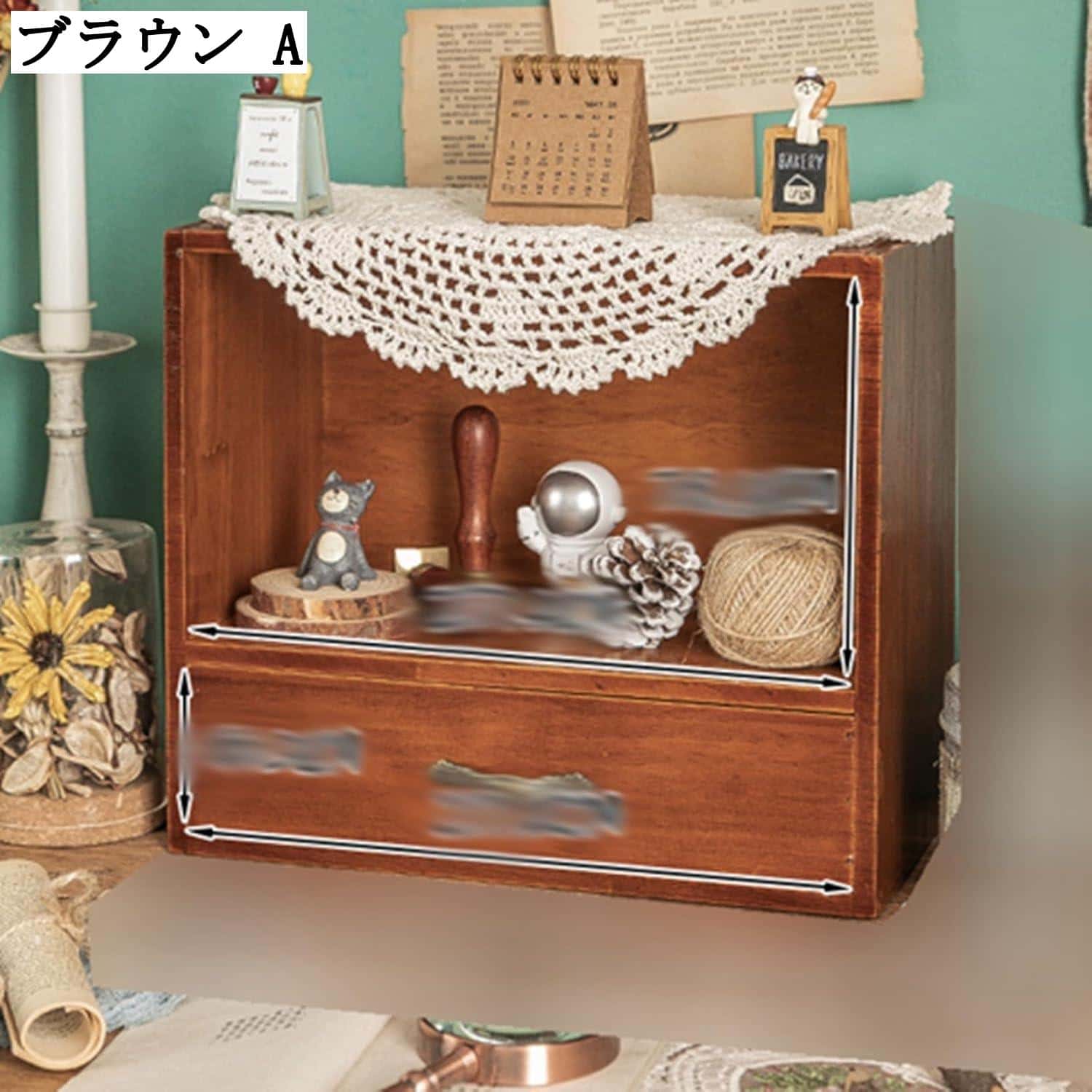 【楽天市場】卓上収納ボックス 大容量 木製 引き出し オープングリッド設計 化粧品 文房具 小物収納 アンティーク レトロ スタイル ウッドボックス 収納ボックス：UNIIS通販