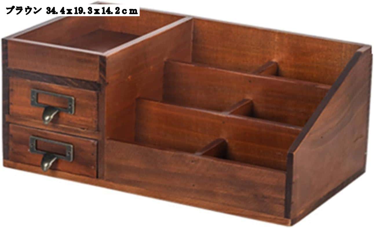 【楽天市場】卓上収納ボックス 引き出し 木製 化粧品 文房具 ミニ小物入れ 多機能 大容量 積み重ね可能 アンティーク レトロ風 格：UNIIS通販