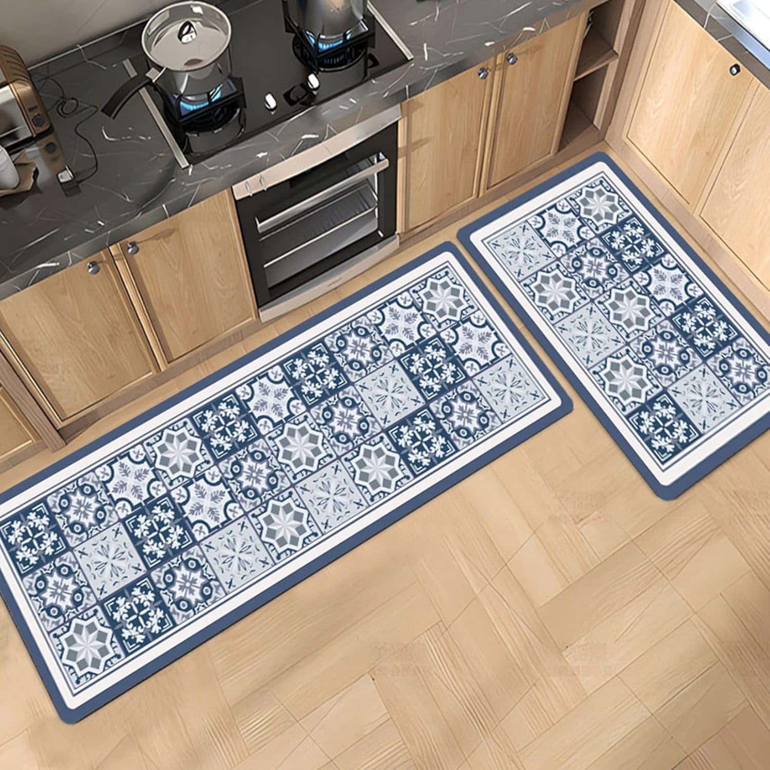 【楽天市場】吸水 速乾 滑り止め 洗える マイクロファイバー キッチンマット 玄関マット バスマット 洗面台 ドアマット 室内 おしゃれ 幾何学柄 小花柄 40*60cm 40*120cm ...