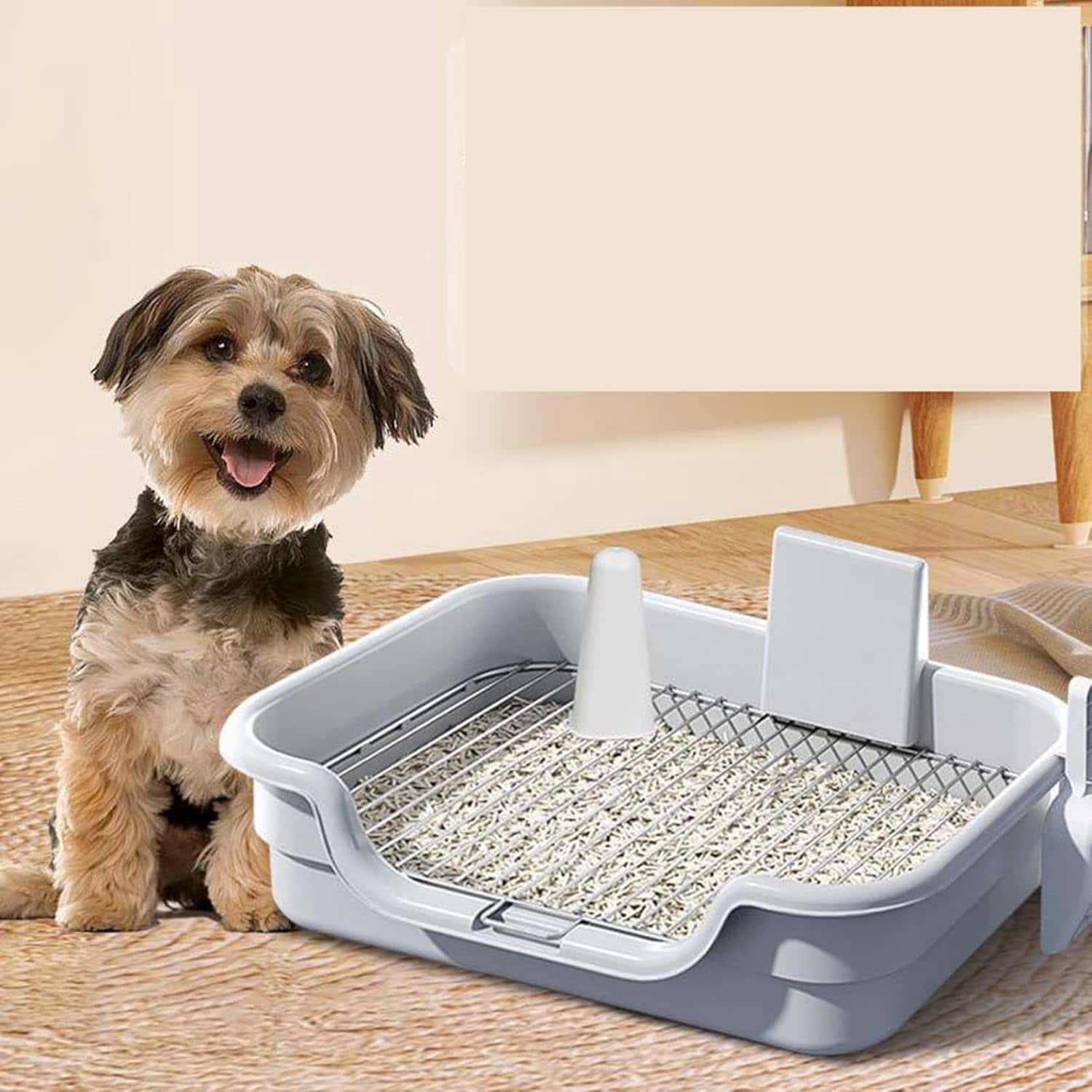 【楽天市場】犬用トイレトレー 2層デザイン ステンレスメッシュ 誤飲防止 マーキングポール付き 壁付トイレ 飛び散り防止 トイレボックス 手入れ簡単 床保護 トレーニングマット：UNIIS通販