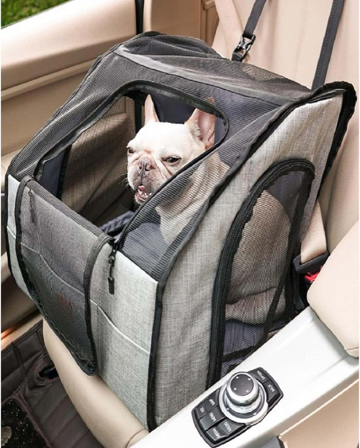 【楽天市場】車載ペットシート ドライブボックス 後部座席用 メッシュテント 飛び出し防止リード付き 中型大型犬猫用 自動車後部座席ペットベッド 洗濯可 汚れキズ防止 M45*43*41CM ...