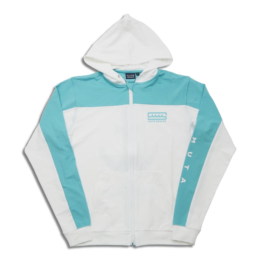 【楽天市場】muta MARINE ムータマリン MMTK-435056 ラッシュパーカー (バイカラー) スカイブルー ユニセックス ジップ ...