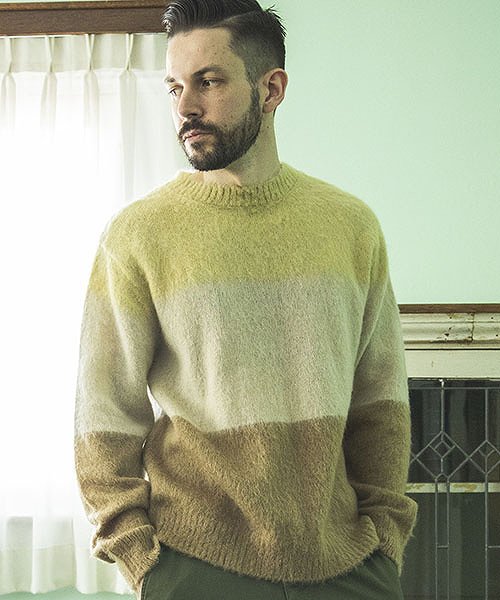 【楽天市場】【POINT2倍】【MR.OLIVEミスターオリーブ】7G MOHAIR KNIT / MULTI BORDER SWEATER(ニット/KNIT/スウェット/24AW)：UNIT