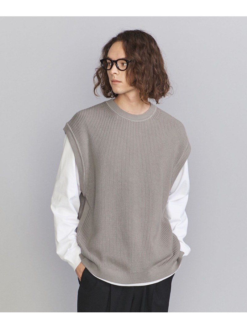 【楽天市場】【SALE／70%OFF】クリスプ アゼ フォルム クルーネック ニットベスト BEAUTY&YOUTH UNITED ...