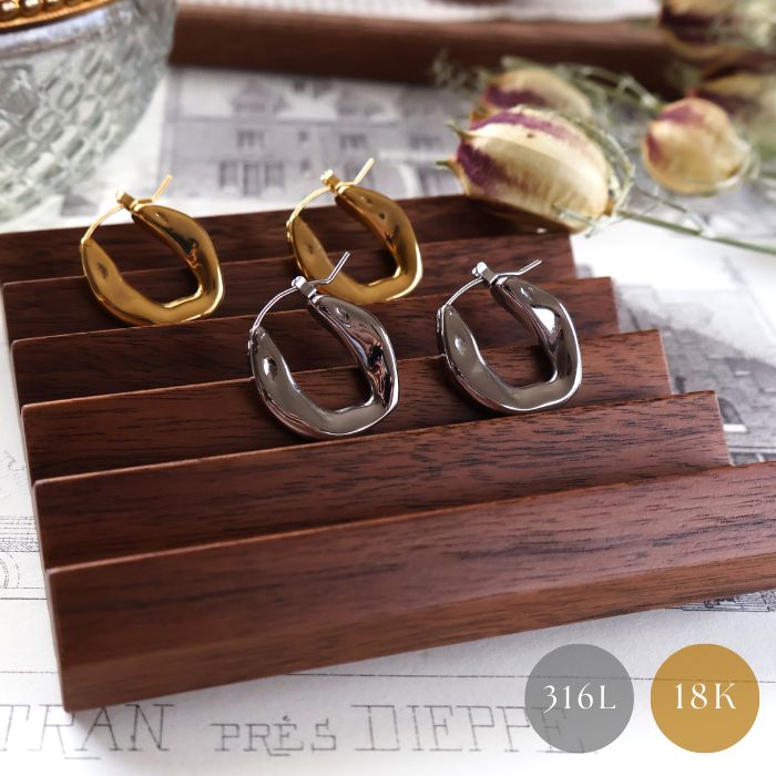 【楽天市場】フープピアス サージカルステンレス 18K 316L フープ ゴールド シルバー 大ぶり アンティーク シンプル おしゃれ 大人 トレンド 金属アレルギー対応 uniuni PA ...