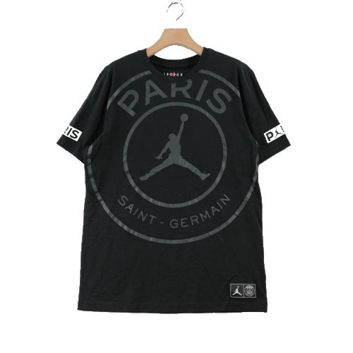 【楽天市場】NIKE AIR JORDAN ×PARIS SAINT-GERMAIN 19AW LOGO TEE ロゴTシャツ M ブラック ...