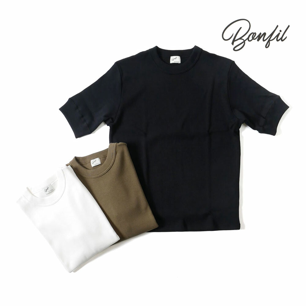 【楽天市場】Bonfil ボンフィル メンズ 半袖 クルーネック カットソー Tシャツ 無地 シンプル bonfil-crew ホワイト ...