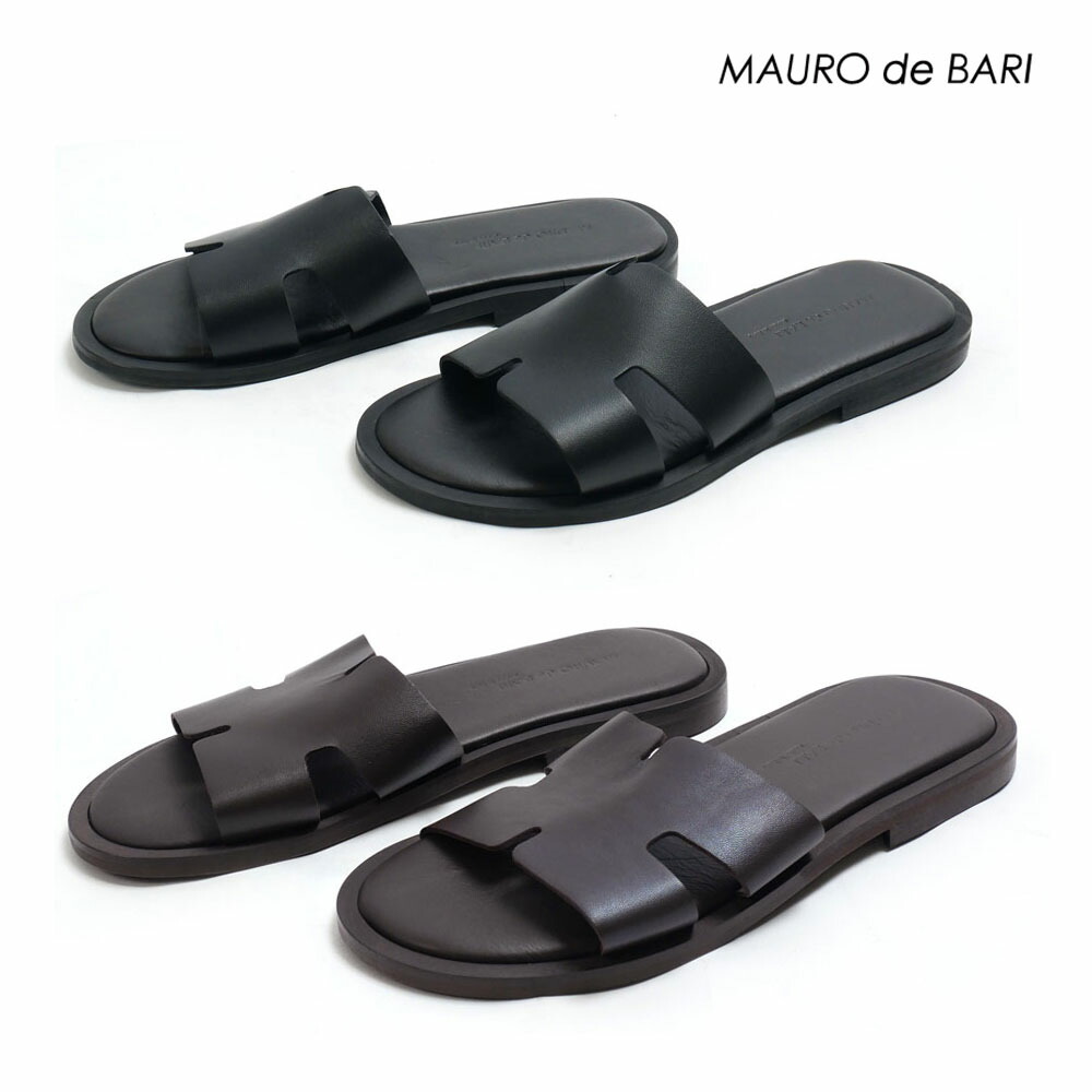 【楽天市場】【10%OFFセール】MAURO DE BARI マウロデバリ ナッパ サンダル ブラウン ブラック 41 42 43 44 ...
