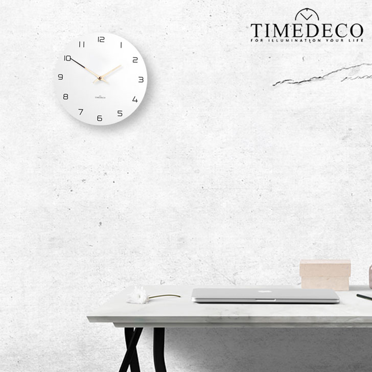 【楽天市場】タイムデコ 掛け時計 TIMEDECO 正規販売店 White Modern Rosegold Wall Clock ホワイト ...