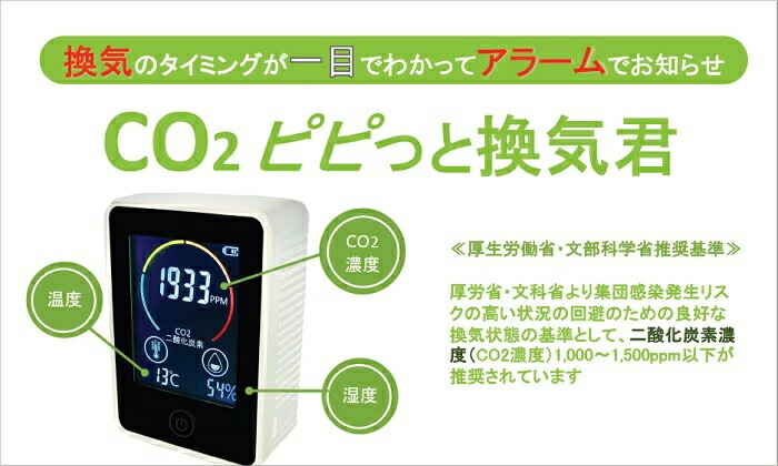 【楽天市場】CO2モニター ピピっと換気君（TOMO-1）TOMONARI 二酸化炭素濃度測定器 二酸化炭素 濃度計 二酸化炭素濃度 co2センサー 二酸化炭素測定器 二酸化炭素 濃度計 ピピ ...