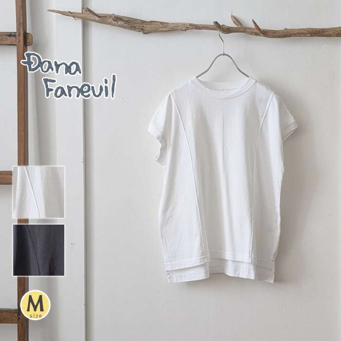 【楽天市場】【セール40％】DANAFANEUIL ダナファヌル ライン使いワイドTシャツ レディース 綿100% 半袖 ミドル丈 クルーネック サイド縦ライン ダブルステッチ ゆったり ...