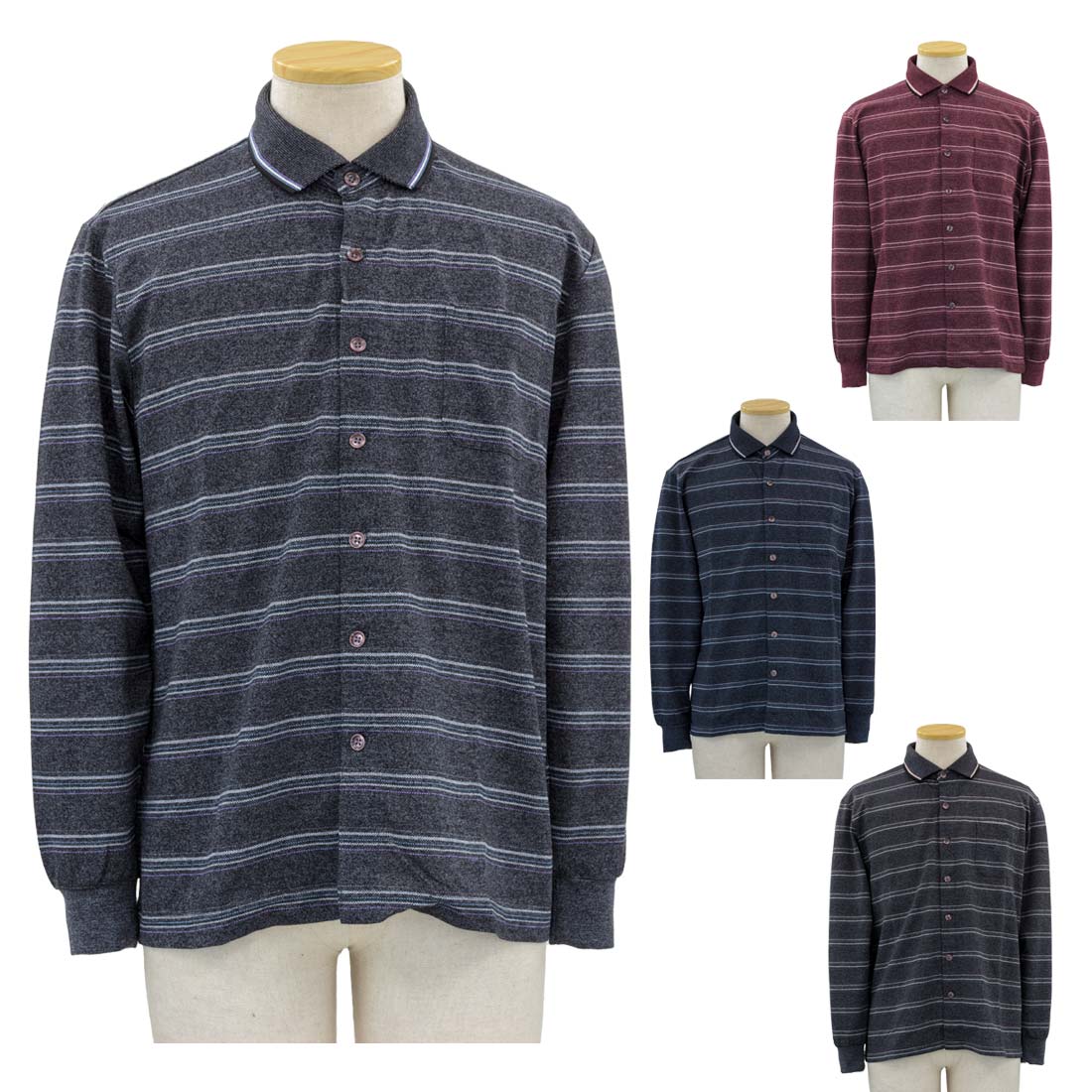 【楽天市場】シニアファッション 秋冬 ななめボタンホール 前開き 全開 前開き ポロ シャツ 70代 80代 90代 おじいちゃん おすすめ ...