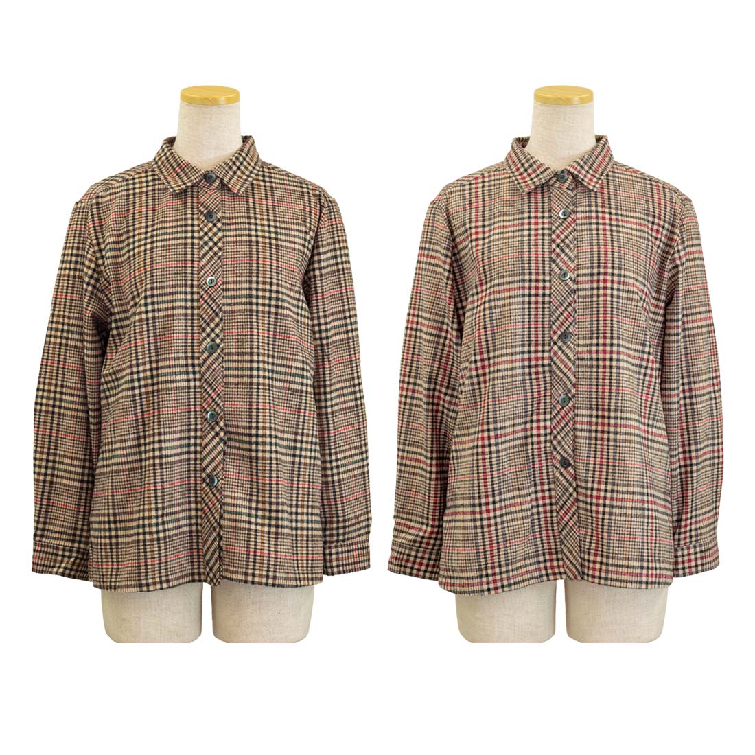 楽天市場】尾州織グレンチェック柄ブラウス レディース 婦人 ミセス