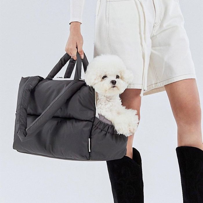 【楽天市場】即納【a tous moments】Mou Pet Bag - Dark Gray（Cushion + Shoulder Pad ...