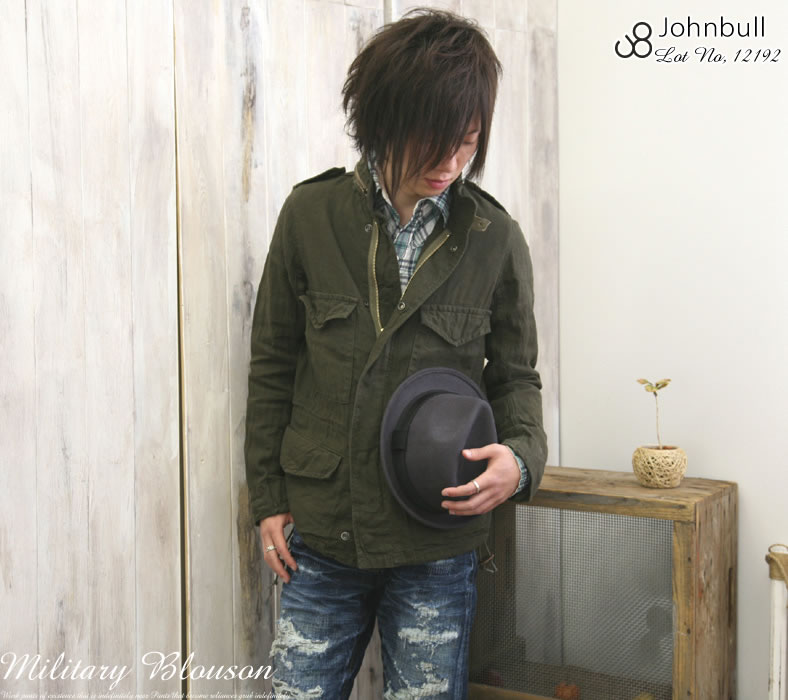 【楽天市場】【クーポンで激短10%OFF】ジョンブル メンズ Johnbull コットン リネン ヘリンボン M-65 ミリタリー ジャケット ブルゾン(12192)送料無料 urbene ...