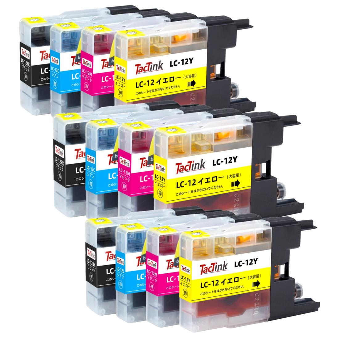 【楽天市場】LC12 LC12-4pk ブラザー 純正互換インクカー トリッジ LC12 4色/12本セット(3BK/3C/3M/3Y）大容量/残量表示/個別包装/対応機種：Brother ...
