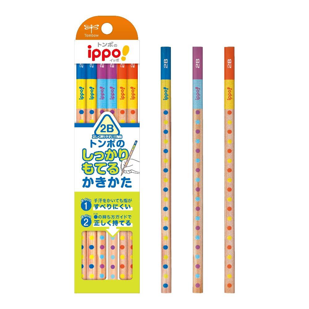 【楽天市場】【スーパーSALEポイント10倍】トンボ鉛筆 三角鉛筆 2B しっかりもてる かきかた鉛筆 (すべり止め加工＆もちかたガイド付き ...