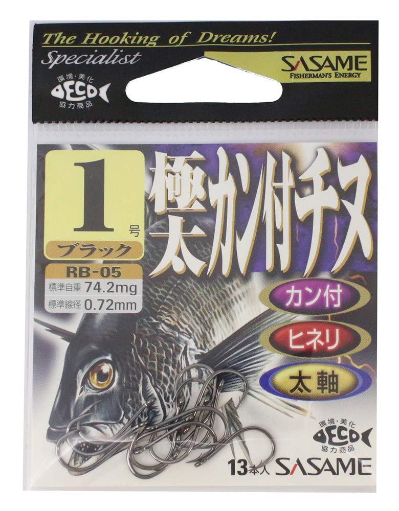 【楽天市場】ささめ針(SASAME) RB-05 極太カン付チヌ ブラック 1号：URC