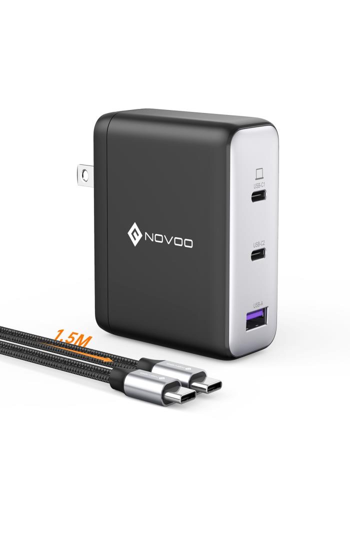 【楽天市場】NOVOO 120W 3-Port USB C 充電器【1.5M 100W タイプC ケーブル付き/GaN III採用/三台同時充電/折畳式プラグ/PD3.0/PPS/PSE】PD ...