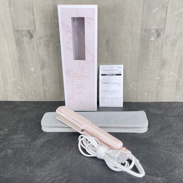 【楽天市場】展示品 FESTINO ストレートヘアアイロン 【中古】動作保証 35mm SMHB-021-PK ピンク ヘアケア 美容機器 ...