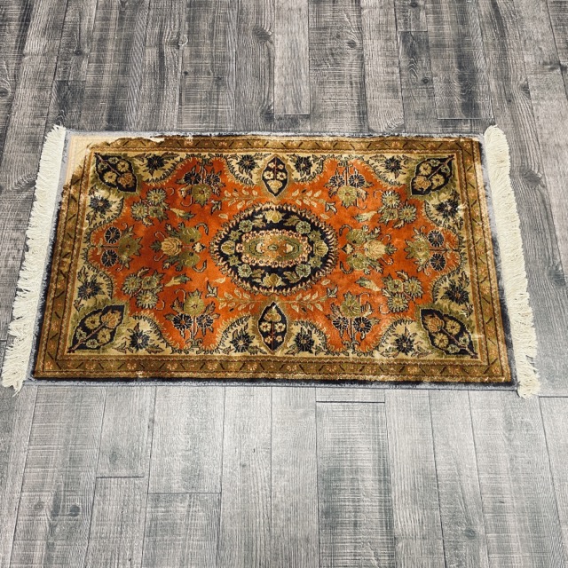 【楽天市場】GHOUM ベルギー シルク カーペット 【中古】高級 約60x97cm マット NATURALSILK100% /64875 ...