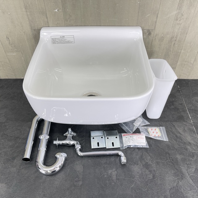 【楽天市場】洗面ボウル 【未使用】 INAX 多目的流しS-17 BW1 抗菌キラミック陶器製洗面ボウル 床面排水パイプ 水栓付き リフォーム ...