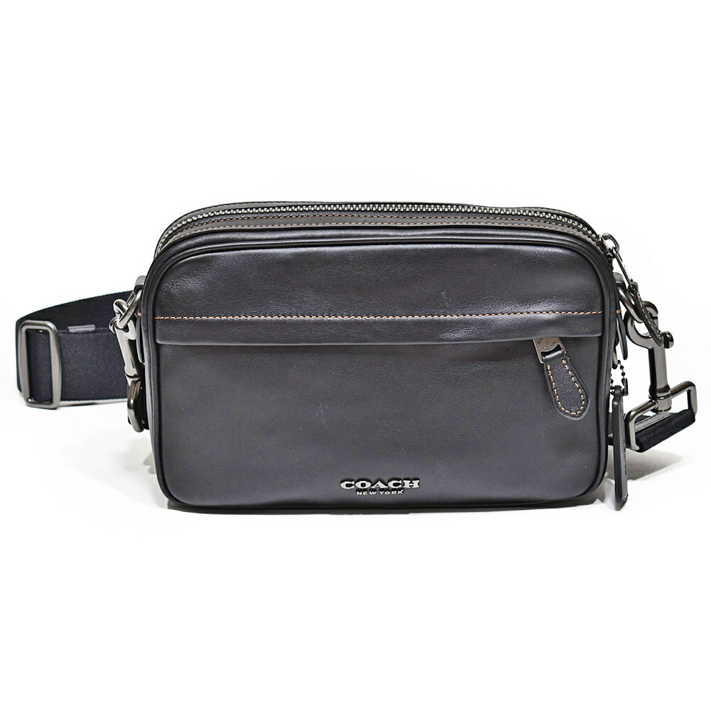 【楽天市場】コーチ COACH ショルダーバッグ ボディーバッグ F39946 QB/BK レザー クロスボディー ブラック メンズ：ブランド ...