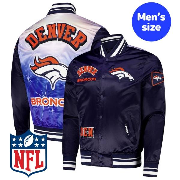 【楽天市場】【送料無料】 NFL公式 メンズ アウター バーシティジャケット スタジャン ジャンパー アメフト デンバー・ブロンコス ...