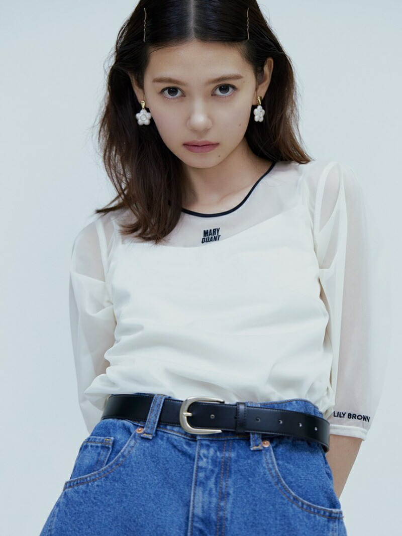 【楽天市場】【lily Brownmary Quant】シアートップス Lily Brown リリーブラウン トップス カットソー・tシャツ ホワイト ブラック ブルー【送料無料