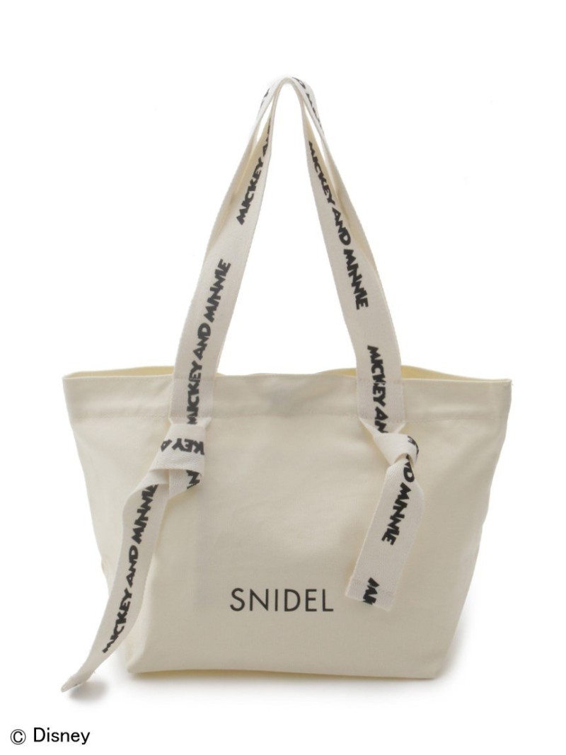 【楽天市場】【SNIDEL*Mickey&Minnie】 ロゴキャンパスBAG SNIDEL スナイデル バッグ トートバッグ ホワイト ...