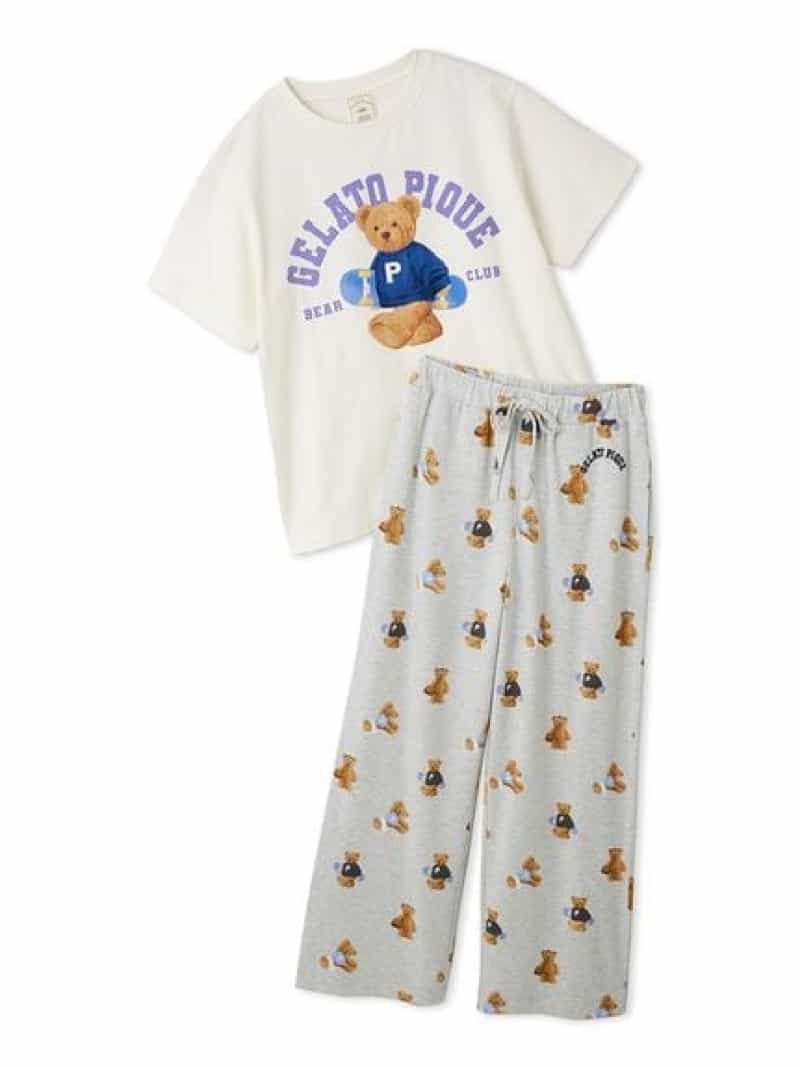 【楽天市場】【ONLINE限定】スポーティーベアワンポイントTシャツ&総柄ロングパンツセット gelato pique ジェラートピケ ...