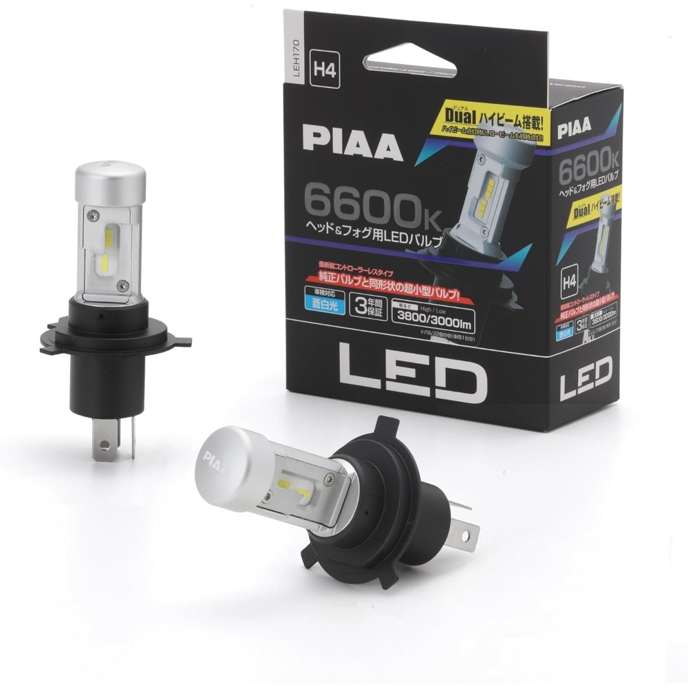 【楽天市場】PIAA ヘッドライト/フォグライト用 LED コントローラーレスタイプ 2個入 6600K H4 LEH170：うさマート 楽天市場店