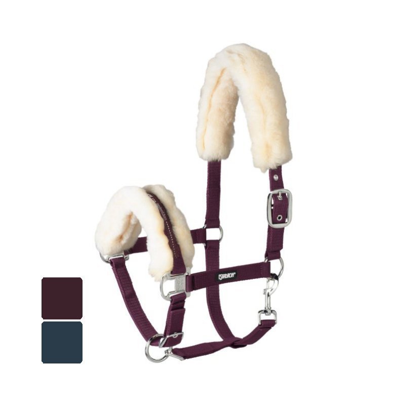 【楽天市場】ホルター エスカドロン ボア付き無口 ES415 ナイトブルー ブラックベリー コブ フル 馬術 乗馬 馬 ドイツ ...