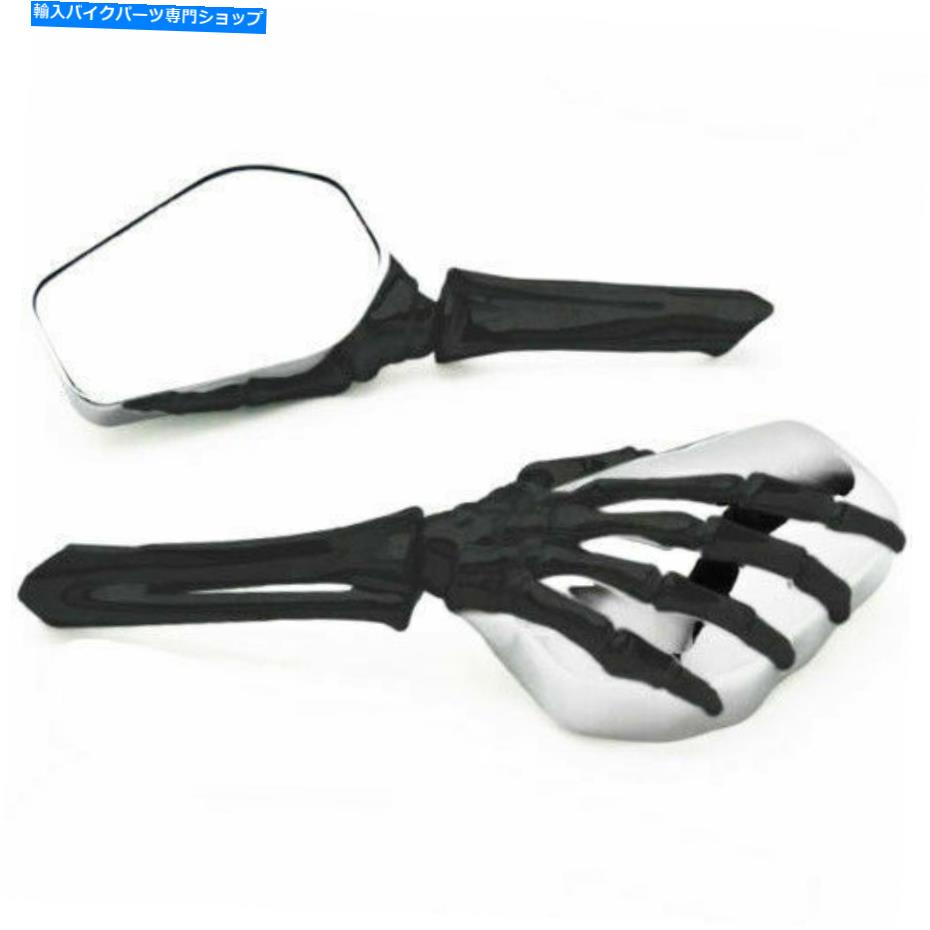 【楽天市場】Mirror ハーレーファットボーイのためのオートバイ3 dスカルのスケルトンのバックビューサイドリアビューミラー ...