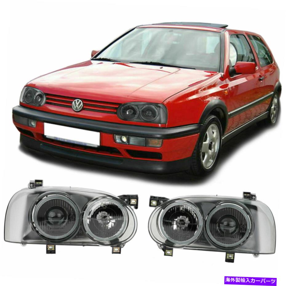 【楽天市場】USヘッドライト VWゴルフMK3スモーククワッドツインヘッドライト1991-1997モデル VW GOLF MK3 SMOKED ...