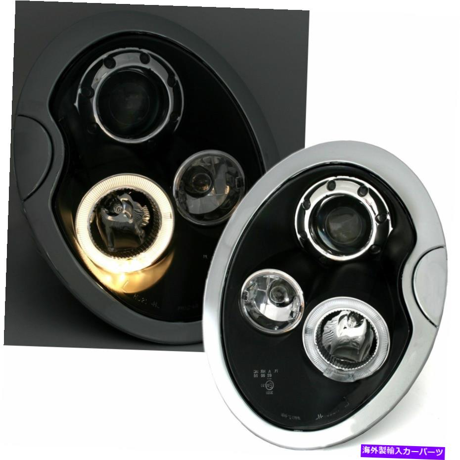 【楽天市場】USヘッドライト Angel Eyes Headlight BMWのMini Cooper R50のブラッククリアフィニッシュH1 ...