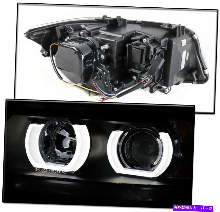 【楽天市場】USヘッドライト 2006-2008 BMW E90（HID）ブラックプロジェクターハローヘッドライトW / BLUE LED ...