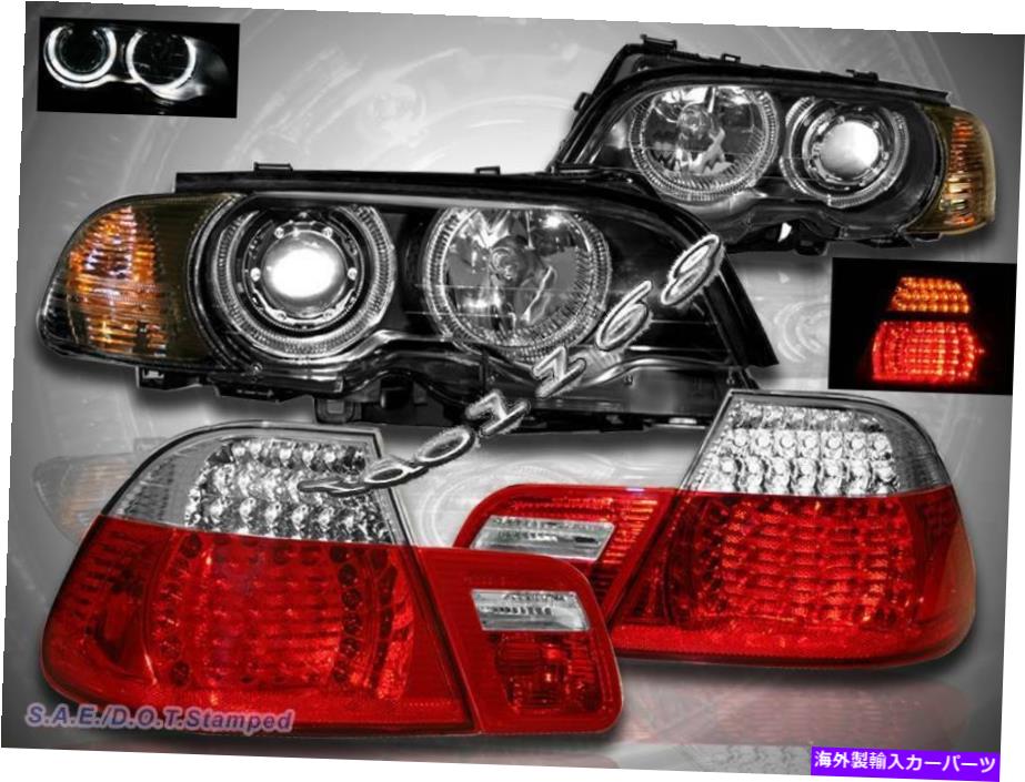 【楽天市場】USヘッドライト 00-2003 BMW E46 2DR Haloプロジェクターヘッドライト+コーナーライトBLK + LED ...