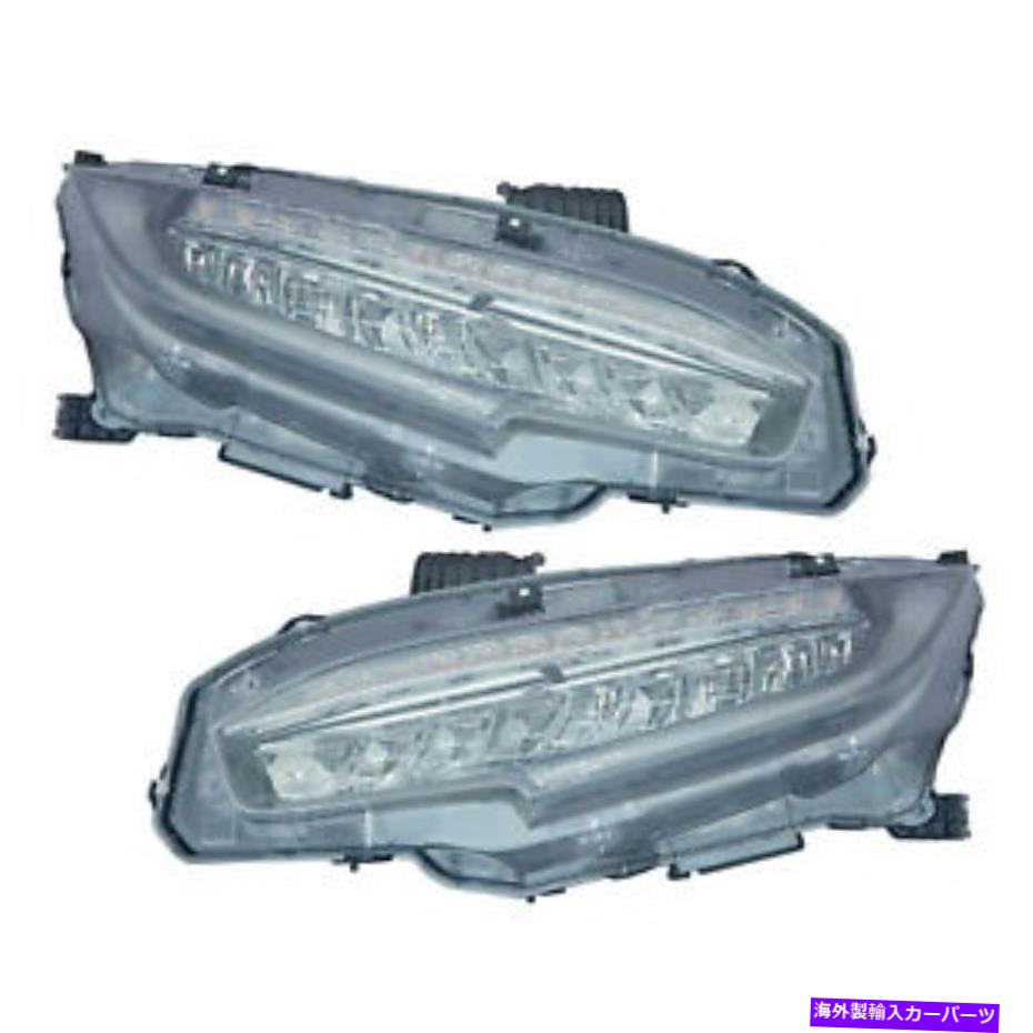 【楽天市場】USヘッドライト HEADLIGHTS LEDタイプCAPAペア2016-2019ホンダシビックタイプRセダンHBクーペ ...