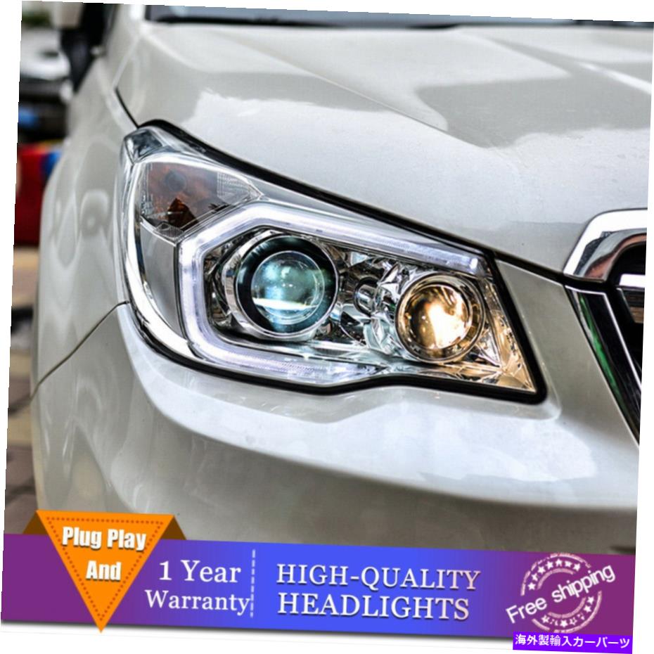 【楽天市場】USヘッドライト Subaru Forester 2014-2018ヘッドライト二重レンズビームプロジェクターHID LED ...