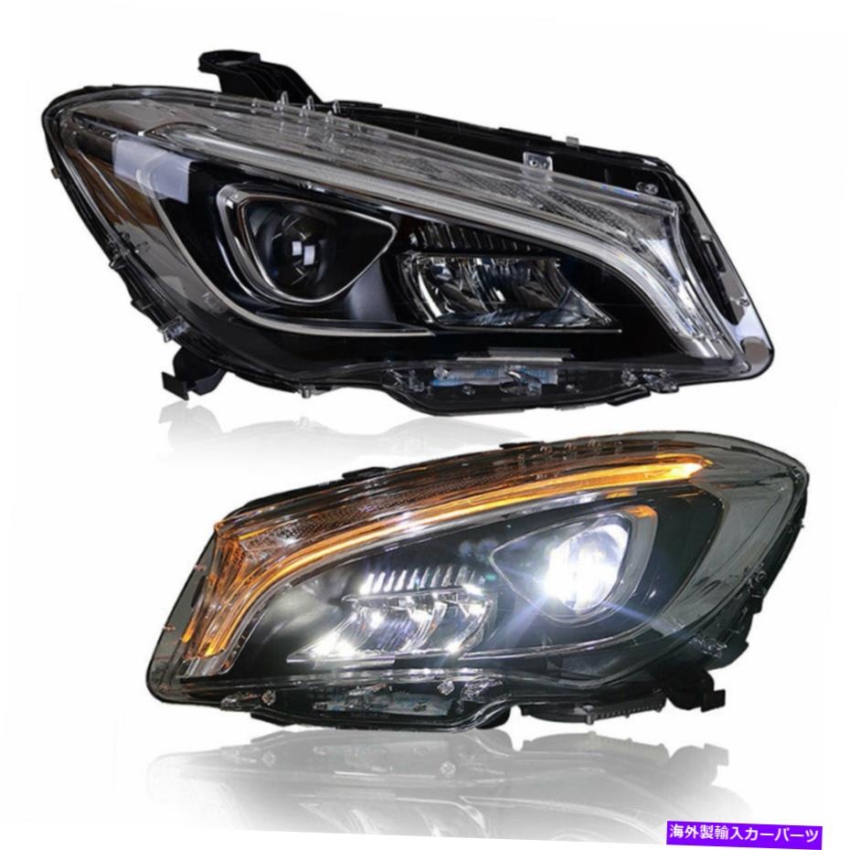【楽天市場】USヘッドライト Benz CLA W117 2014-2019のための2ピース全LEDヘッドライトアセンブリハロゲンを交換する ...