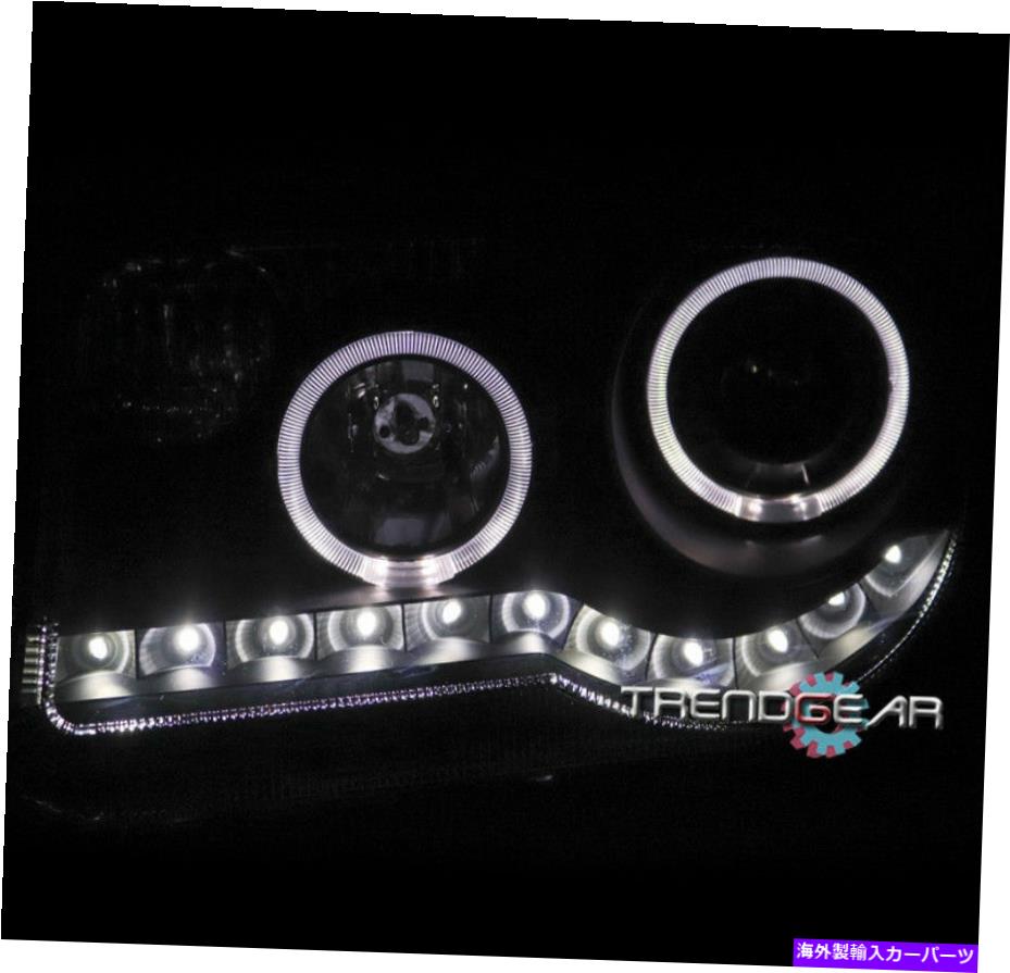 【楽天市場】USヘッドライト 2005-2010 Chrysler 300 C Dual Halo LED DRLブラックプロジェクターヘッドライトランプ FOR 2005-2010 ...