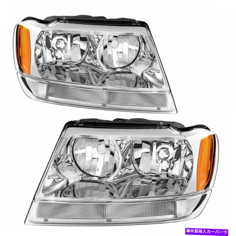 【楽天市場】USヘッドライト 1999 - 2004年ジープグランドチェロキーヘッドライトヘッドランプ交換LH-RH For 1999 ...