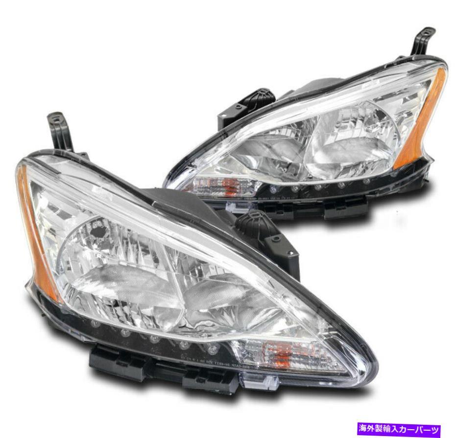 【楽天市場】USヘッドライト 13 14 15 SENTRA S SL SV LEDバーの交換用ヘッドライトランプクロームペア For 13 ...