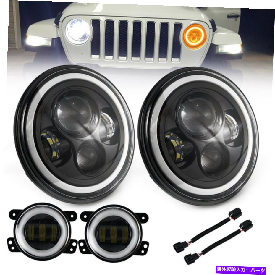 【楽天市場】USヘッドライト Jeep CJ7 CJ8 wrangler JK LJ Unlimited 7 "LED Halo ...