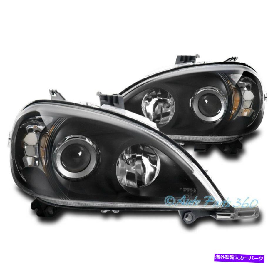 【楽天市場】USヘッドライト 98-05メルセデスベンツW163 ML320 ML430 ML55ブラックプロジェクターヘッドライトランプ ...