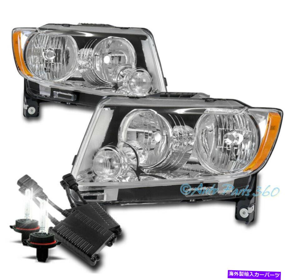 【楽天市場】USヘッドライト 11-13ジープグランドチェロキー/ 11-17コンパスハロゲンヘッドライトクローム+ 50W 8K HID ...